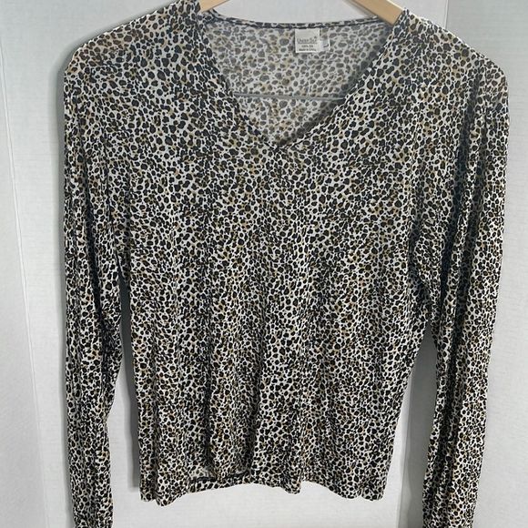 Tops | Silk Leopard Print Top Lg Falk 224 Trend Alert | Poshmark